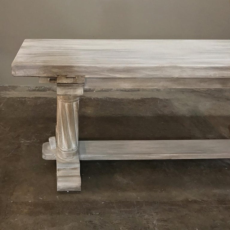 Antique Rustic Gothic Whitewashed Oak Dining Table For Sale at 1stDibs ...