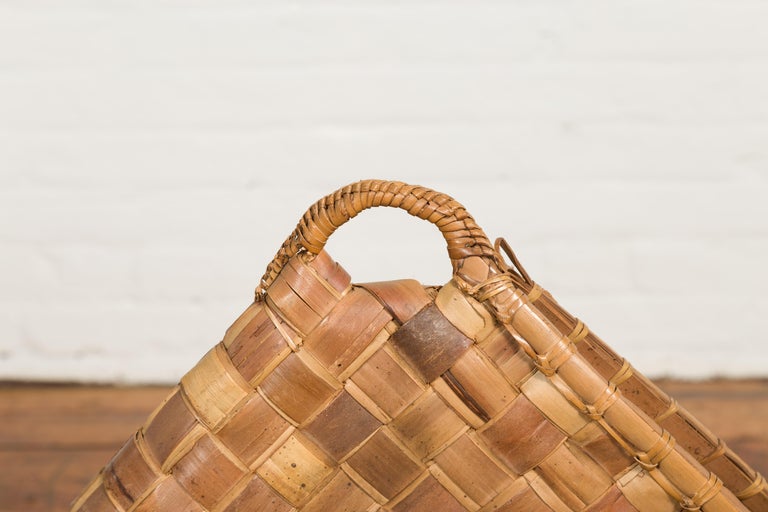 Antique Rustic Hand Woven Karagumoy Filipino Two Toned Grain Basket For ...