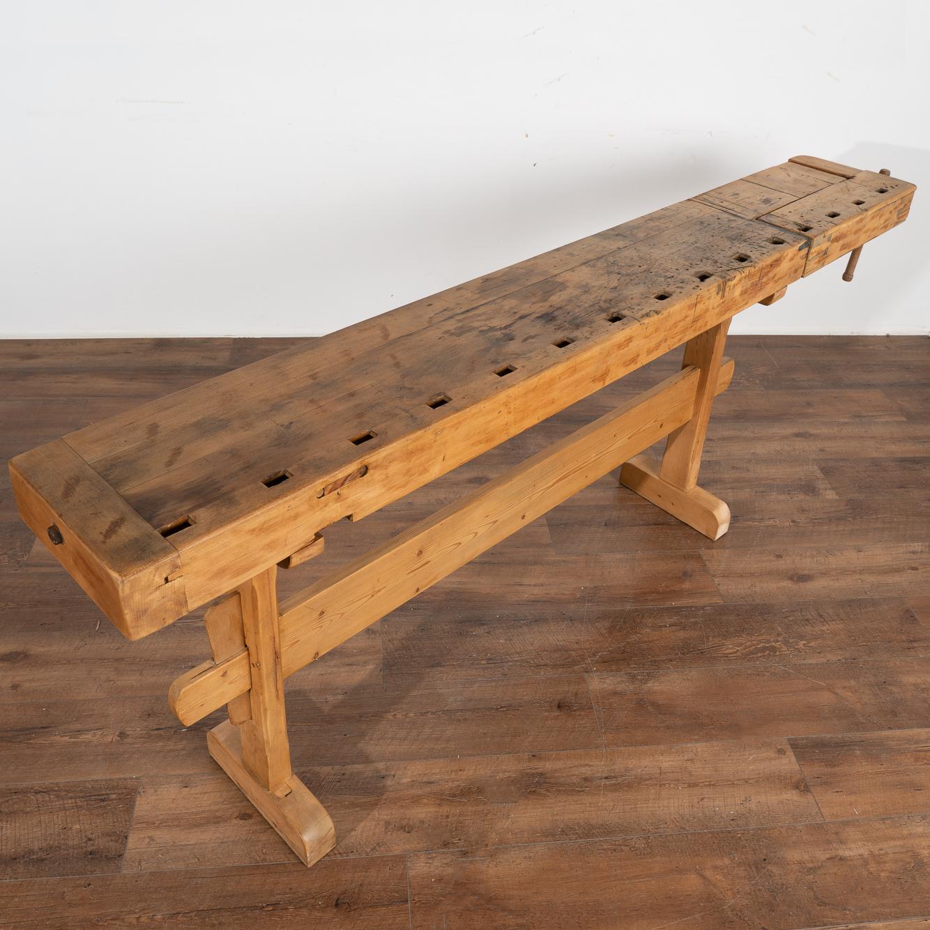 Antique Rustic Narrow Console Table Carpenter's Work Table, Denmark ...