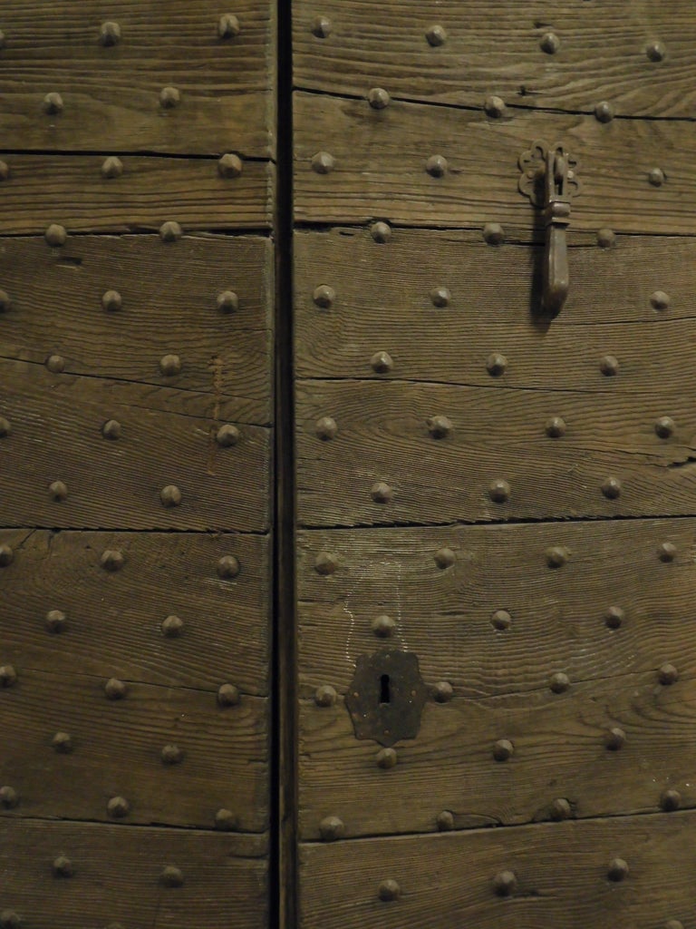 Antique Rustic Oak Door with Nails from the 18th Century, Italy at 1stDibs