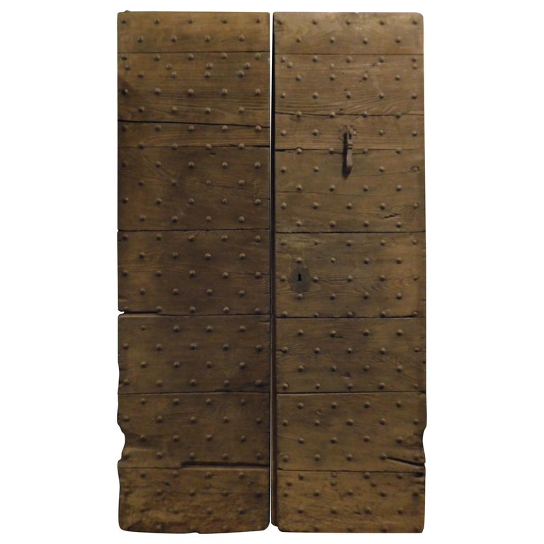 Antique Rustic Oak Door with Nails from the 18th Century, Italy at ...