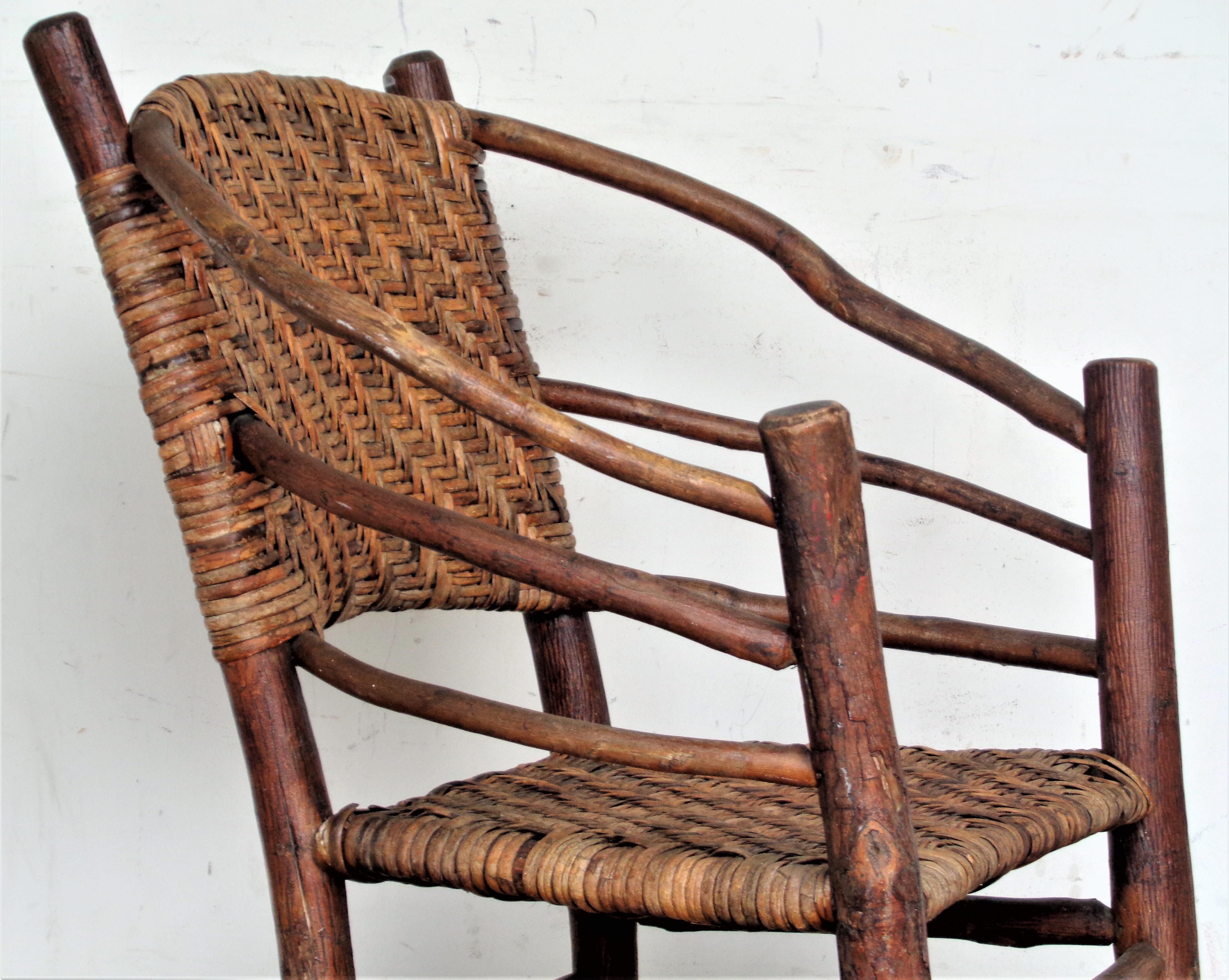 Antique Rustic Hickory Furniture - Settee, Chair, Rocker at 1stDibs ...