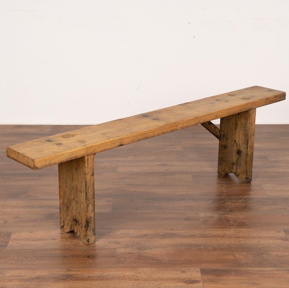 Antique Rustic Plank Pine Bench from Hungary, circa 1890 at 1stDibs
