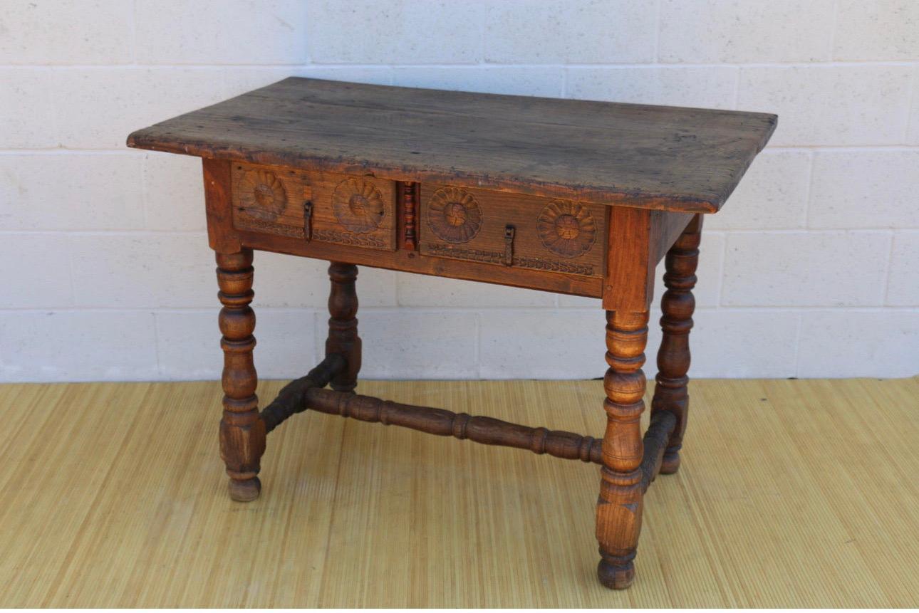 Antique Rustic Spanish Colonial Farm Table For Sale at 1stDibs
