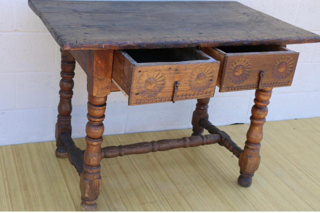 Antique Rustic Spanish Colonial Farm Table For Sale at 1stDibs