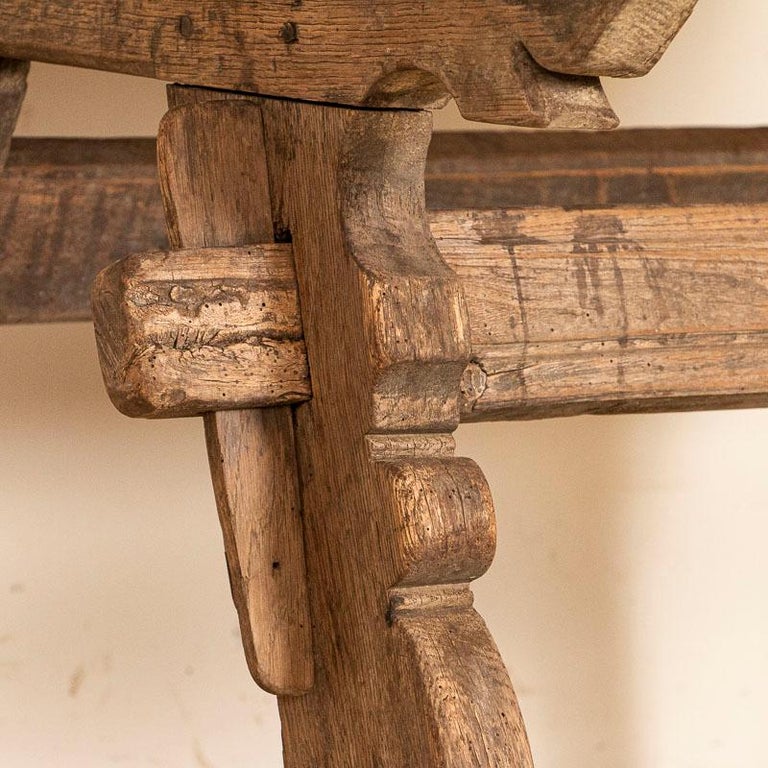 Antique Rustic Square Farm Kitchen Table Work Table at 1stDibs