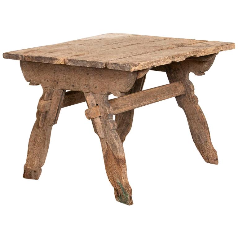 Antique Rustic Square Farm Kitchen Table Work Table at 1stDibs