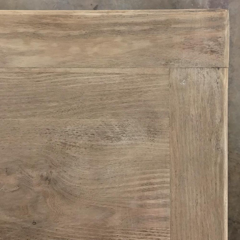 Antique Rustic Whitewashed Pine Gothic Partners Desk at 1stDibs