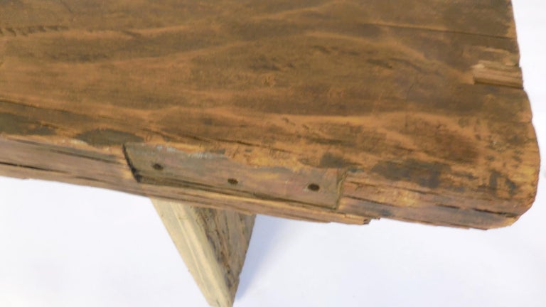 Antique Rustic Wooden Bench or Coffee Table at 1stDibs