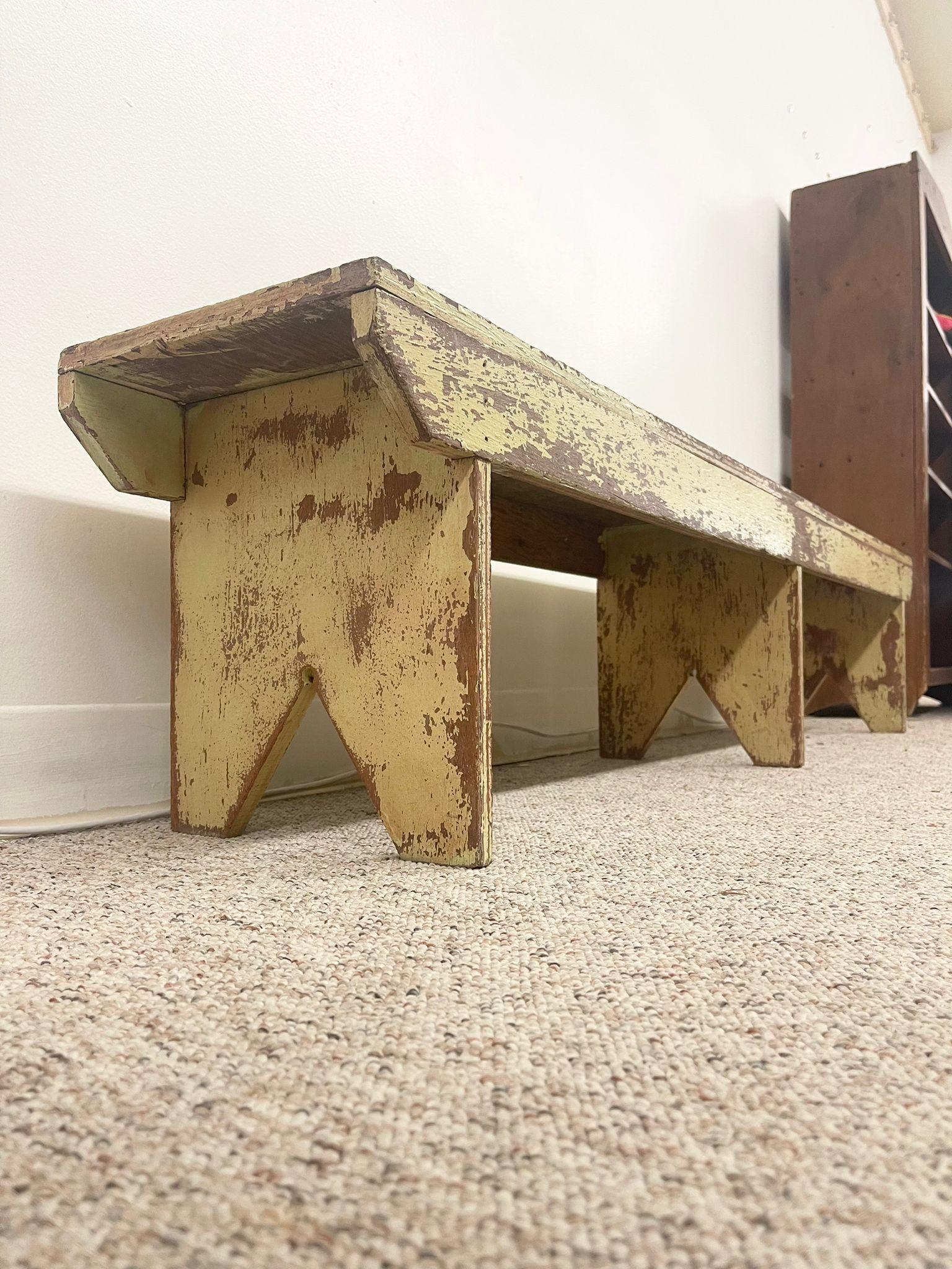 Antique Rustic wooden Farm Bench. For Sale at 1stDibs