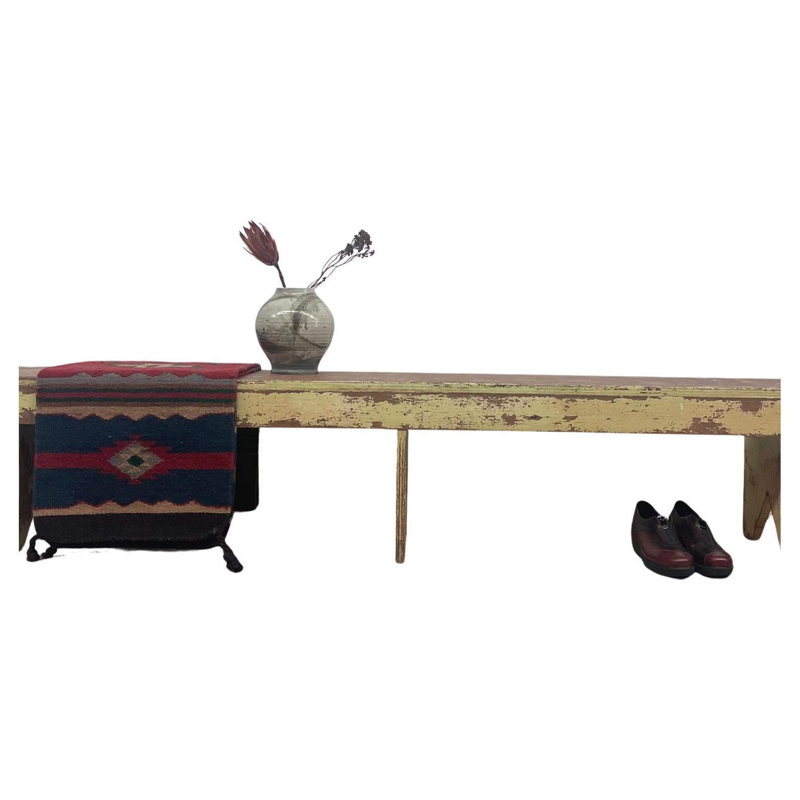 Antique Rustic wooden Farm Bench. For Sale at 1stDibs