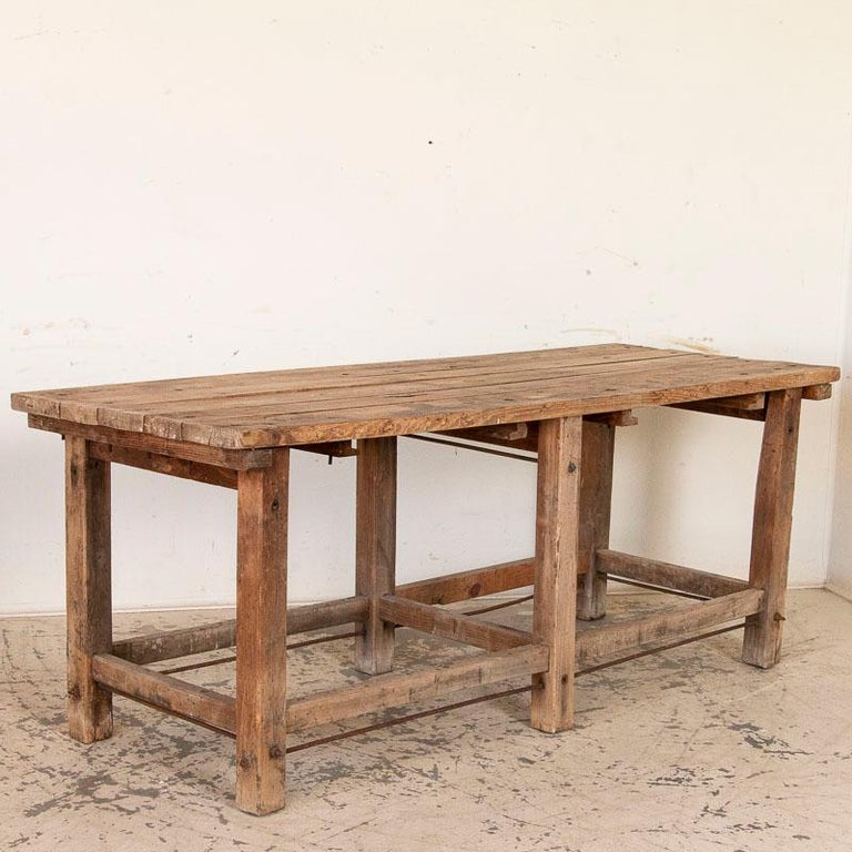 Antique Rustic Work Table Kitchen Island at 1stDibs
