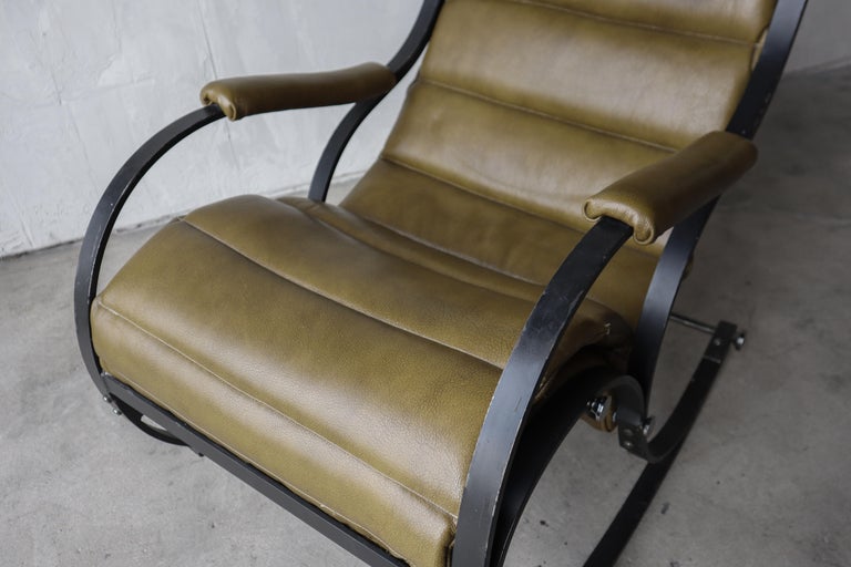 Antique RW Winfield Rocking Chair with Ottoman For Sale at 1stDibs