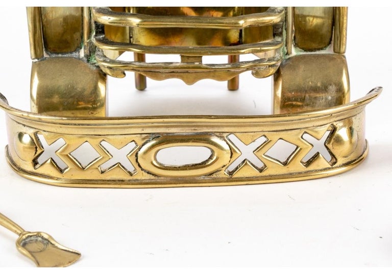 Antique Salesman Sample Set of a Brass Fire Box with Accessories at 1stDibs