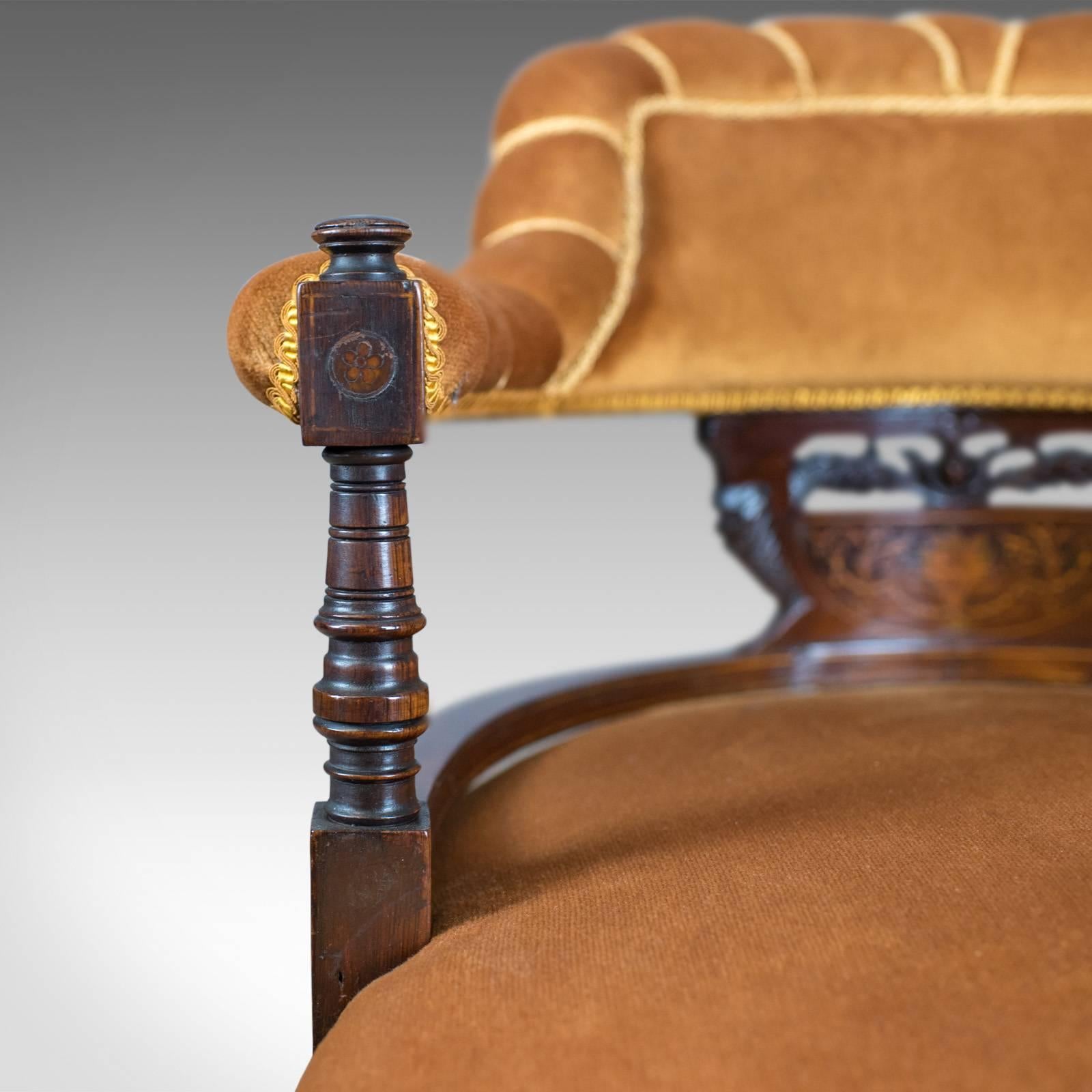 Antique Salon Chair, English, Victorian, Bedroom Armchair, Classical ...