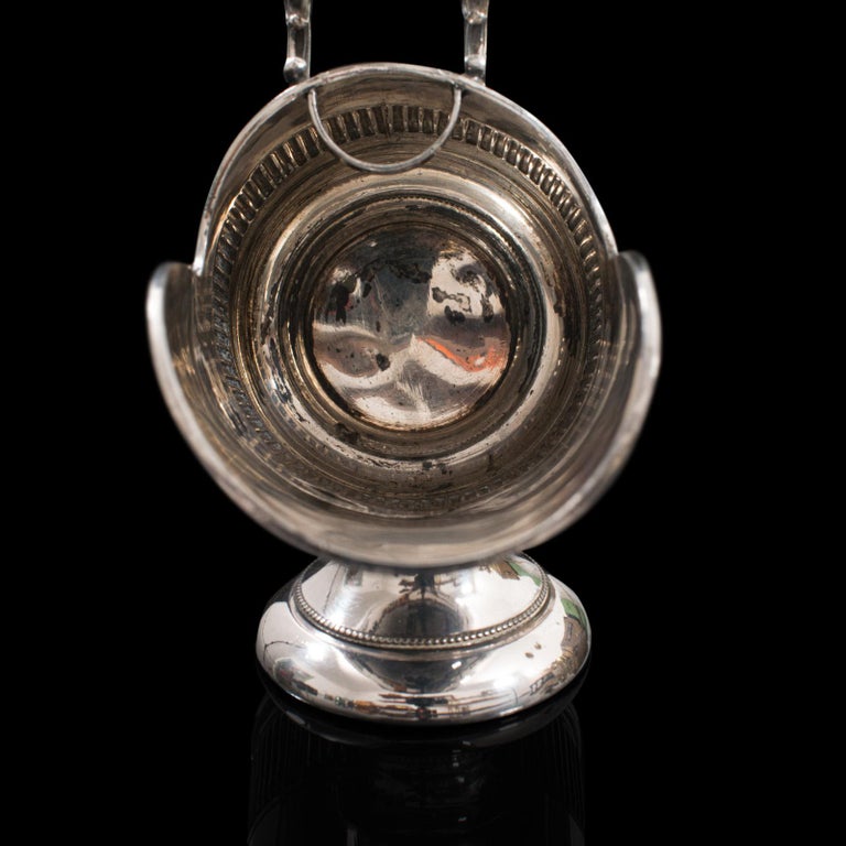 Antique Salt Cellar, English, Silver Plate, Server, Miniature Scuttle ...