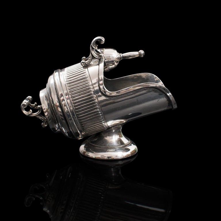 Antique Salt Cellar, English, Silver Plate, Server, Miniature Scuttle ...