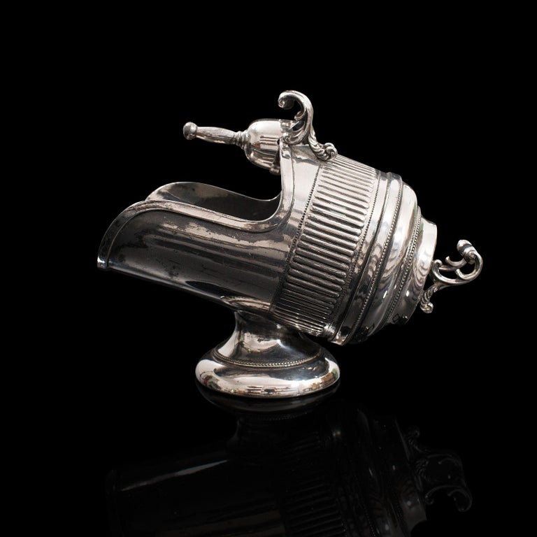 Antique Salt Cellar, English, Silver Plate, Server, Miniature Scuttle ...