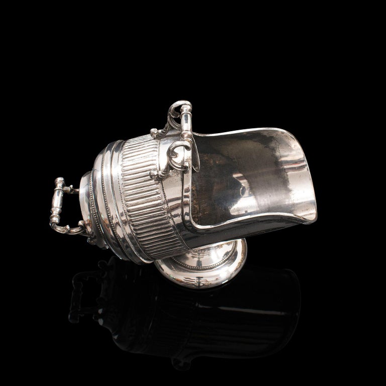 Antique Salt Cellar, English, Silver Plate, Server, Miniature Scuttle ...