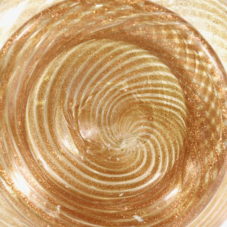 Antique Salviati Copper Aventurine Filigrana Venetian / Murano Glass ...