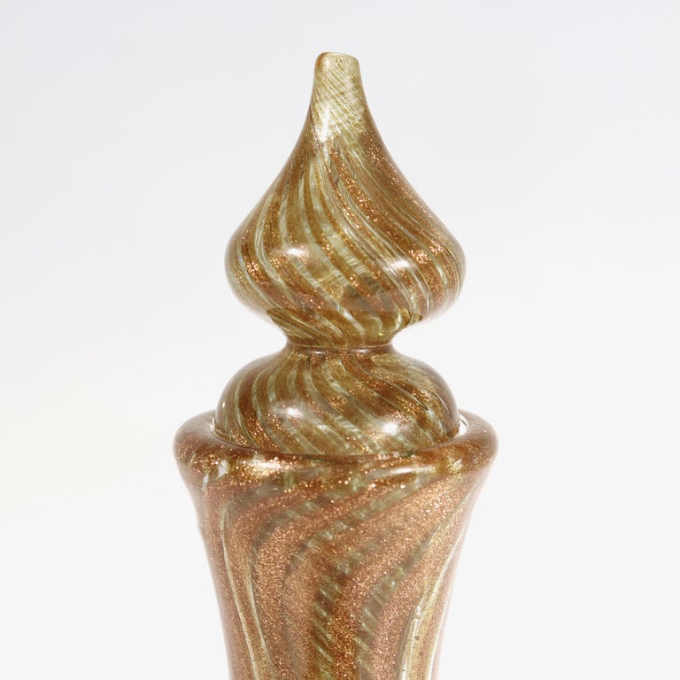 Antique Salviati Copper Aventurine Filigrana Venetian / Murano Glass ...