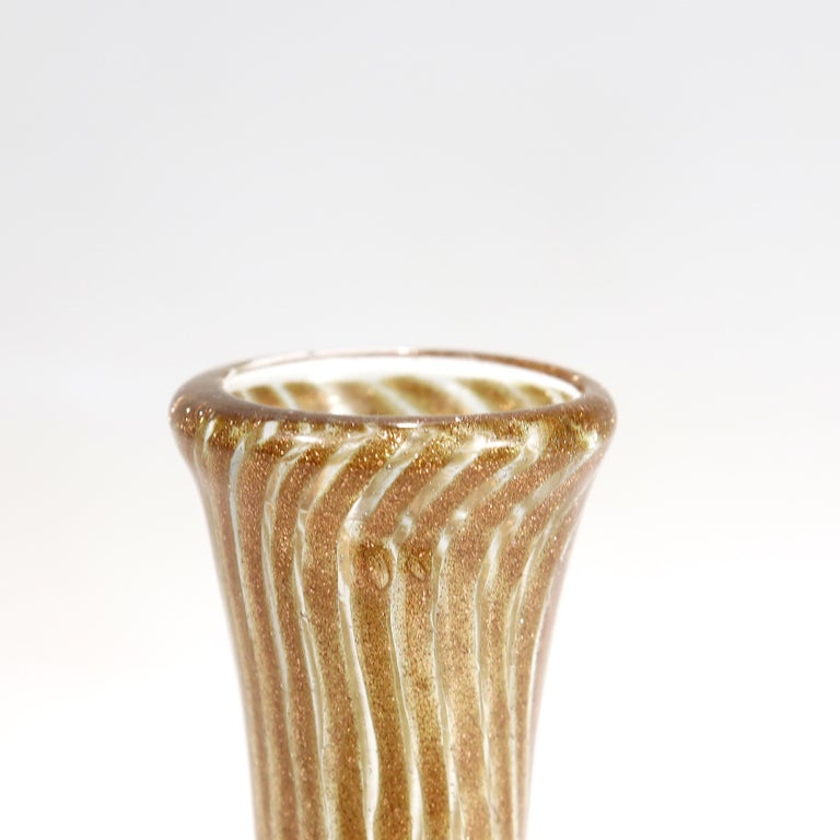 Antique Salviati Copper Aventurine Filigrana Venetian / Murano Glass ...