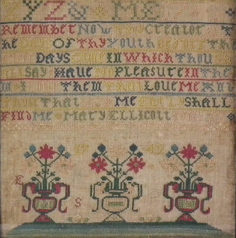Antique Sampler, 1742, by Mary Ellicott at 1stDibs