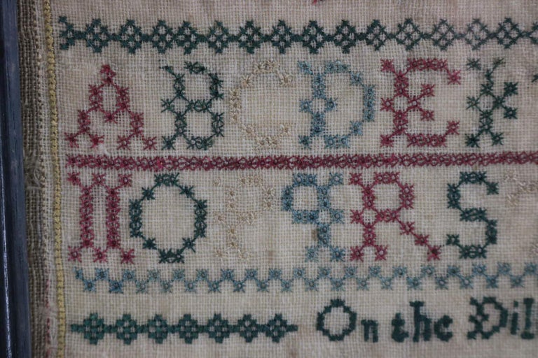 Antique Sampler, 1780's, by Elizabeth Brenchley For Sale at 1stDibs