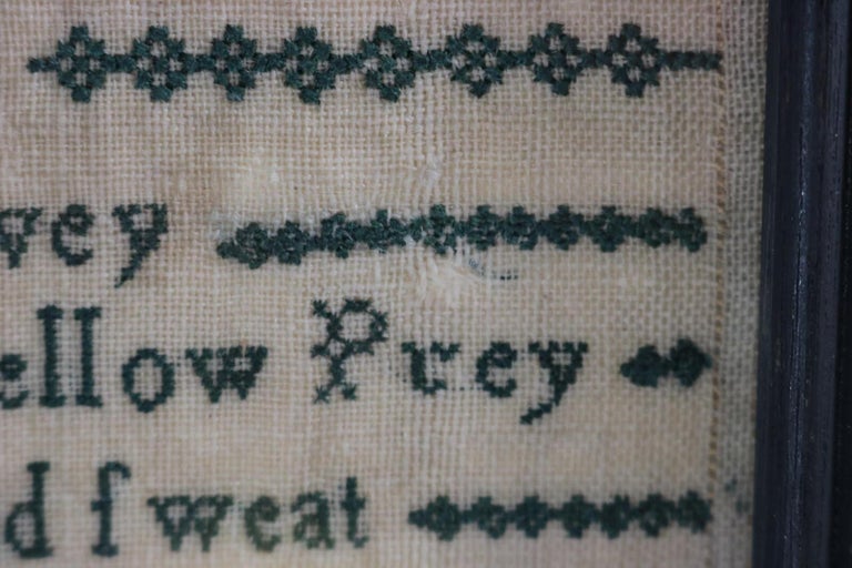 Antique Sampler, 1780's, by Elizabeth Brenchley For Sale at 1stDibs
