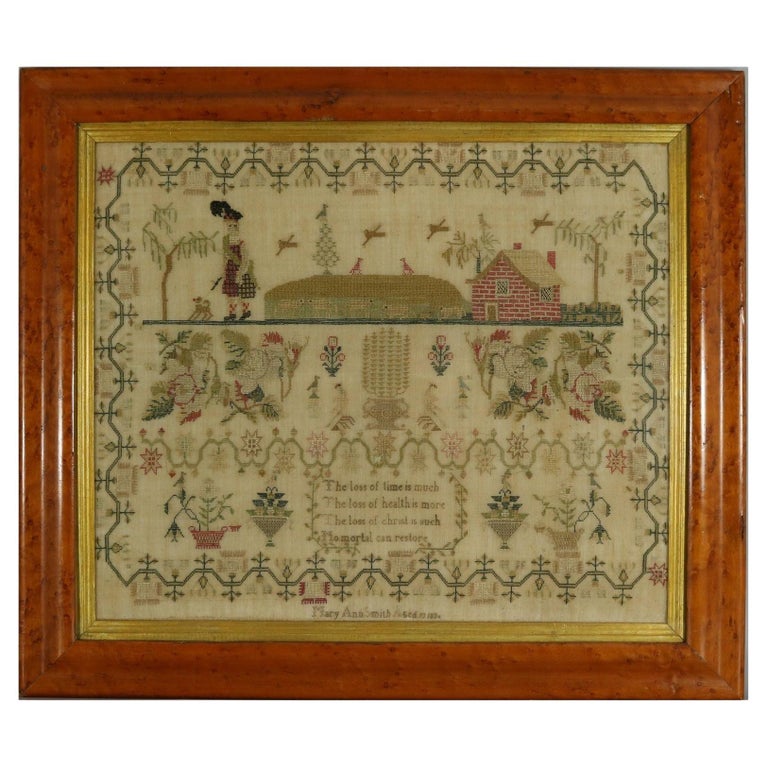 Antique Sampler, 1830, by Mary Ann Smith For Sale at 1stDibs