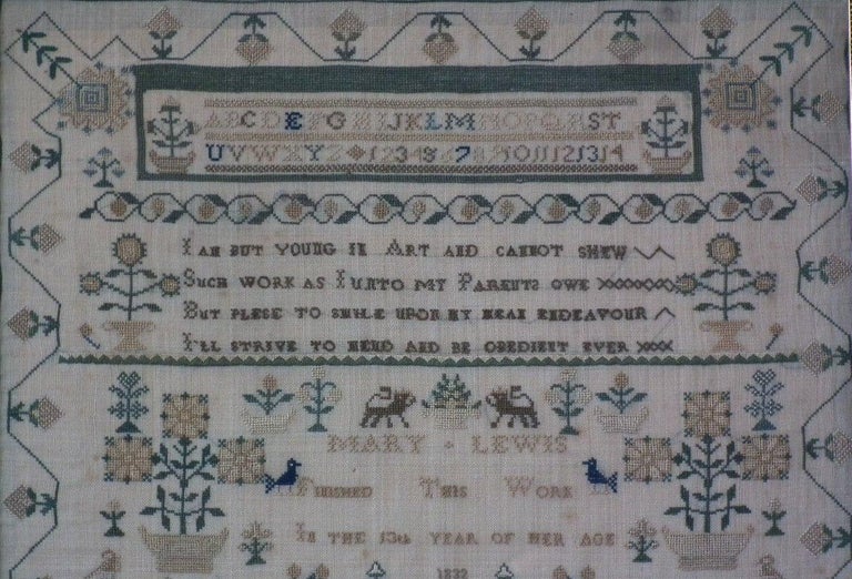 Antique Sampler, 1832 by Mary Lewis at 1stDibs