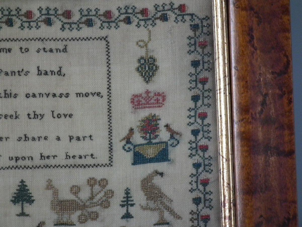 Antique Sampler, 1834, Sarah Ann Wallace, Nottingham at 1stDibs
