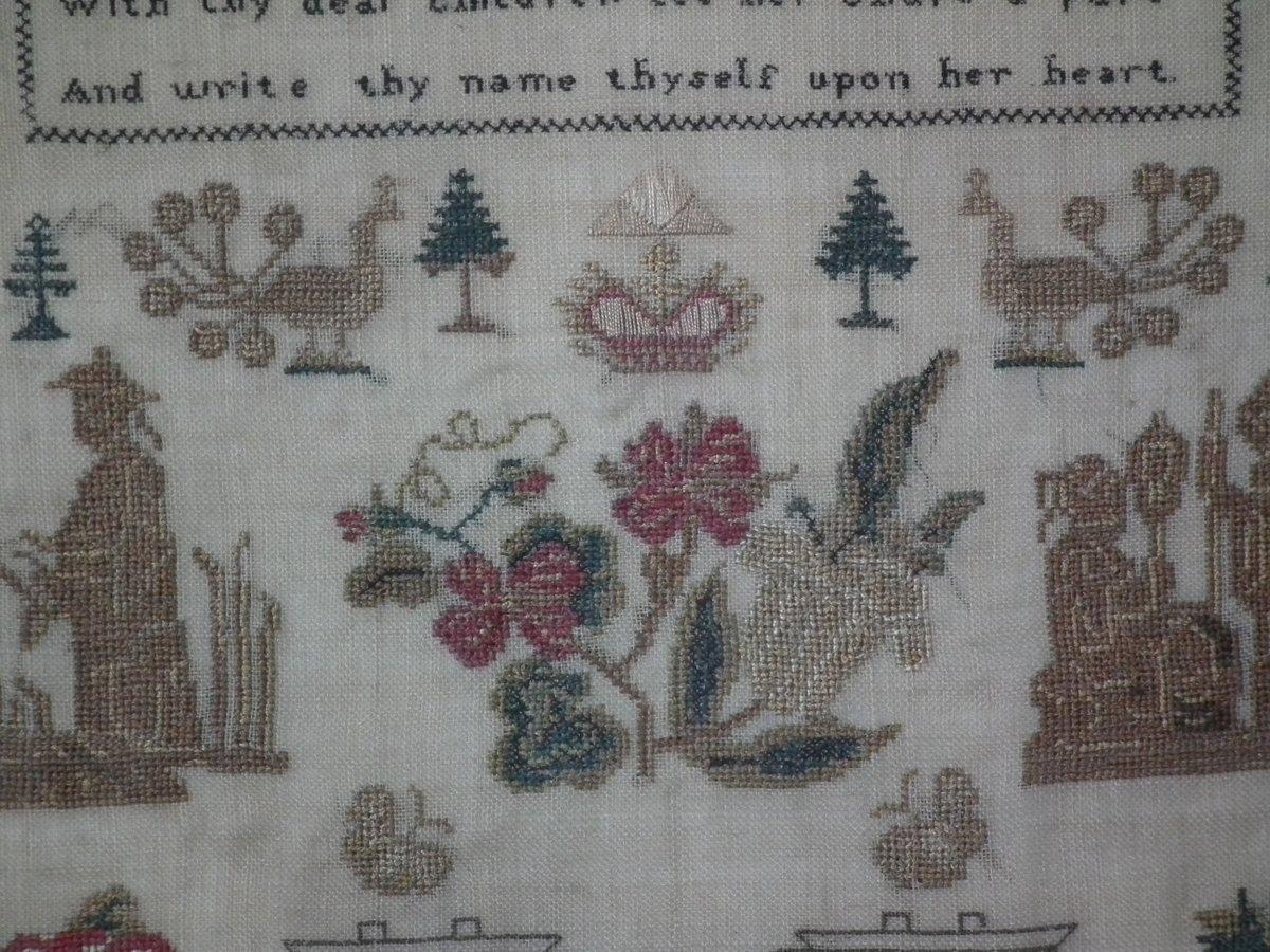 Antique Sampler, 1834, Sarah Ann Wallace, Nottingham at 1stDibs