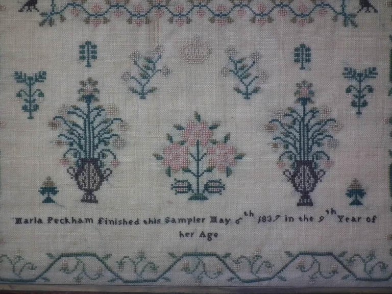 Antique Sampler, 1837, by Mary Peckham Aged 9 at 1stDibs