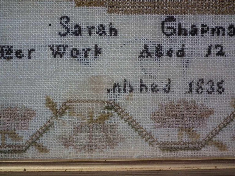 Antique Sampler, 1838, by Sarah Chapman at 1stDibs