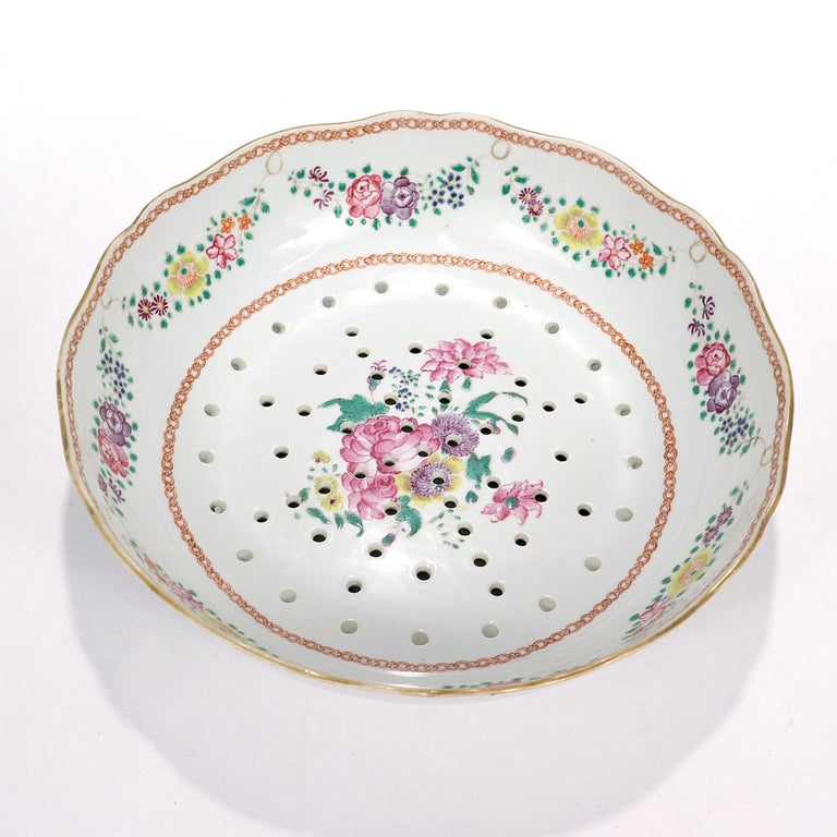 Antique Samson Porcelain Chinese Export Style Reticulated Fruit Bowl ...