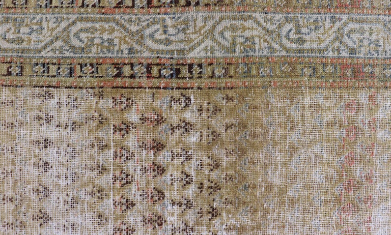 Antique Saraband Persian Rug with Small Paisley in Chartreuse Yellow ...