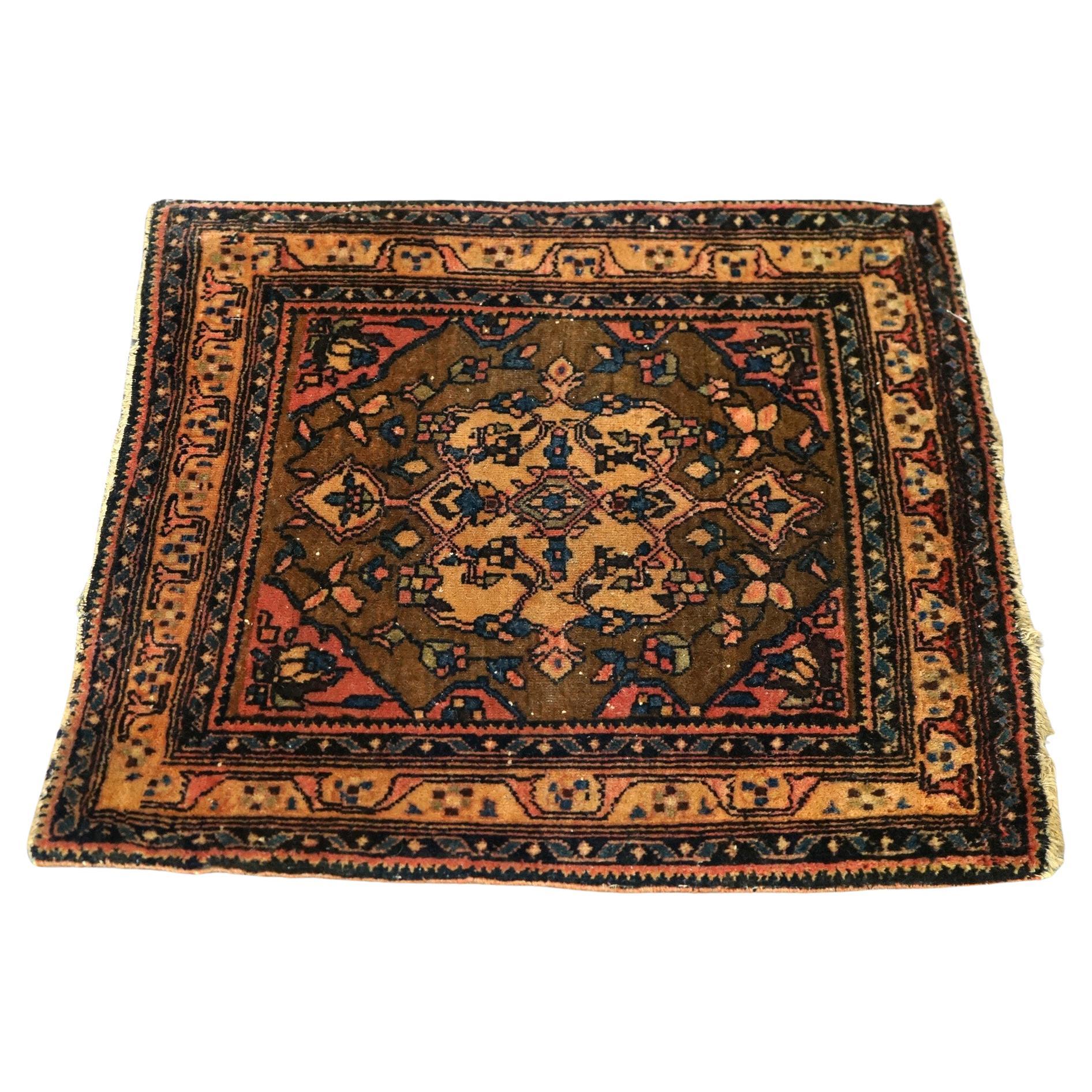 Antique Sarouk Oriental Wool Rug Mat Circa 1920 at 1stDibs