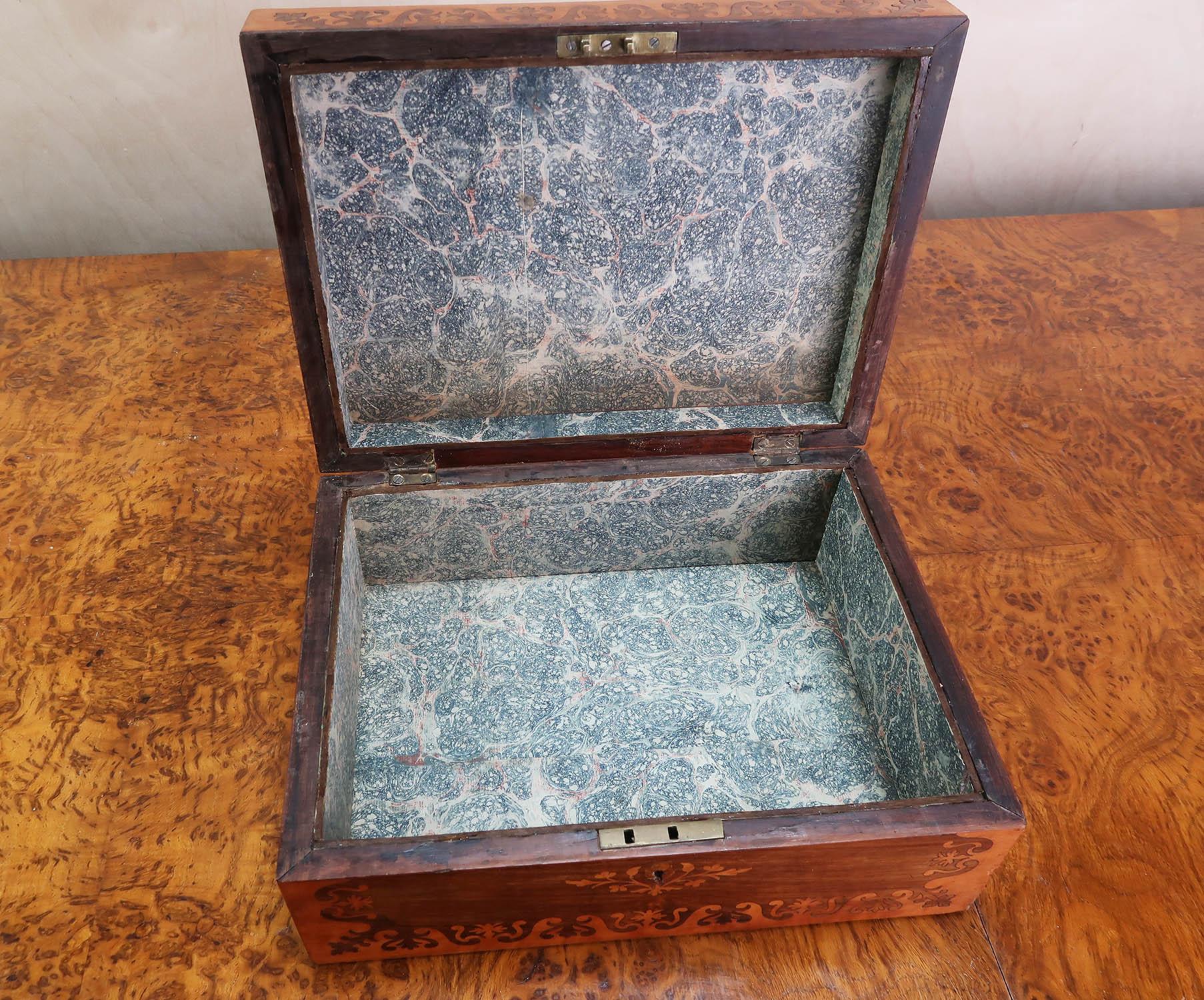 Antique Satinwood Inlaid Box. English C.1840 For Sale at 1stDibs