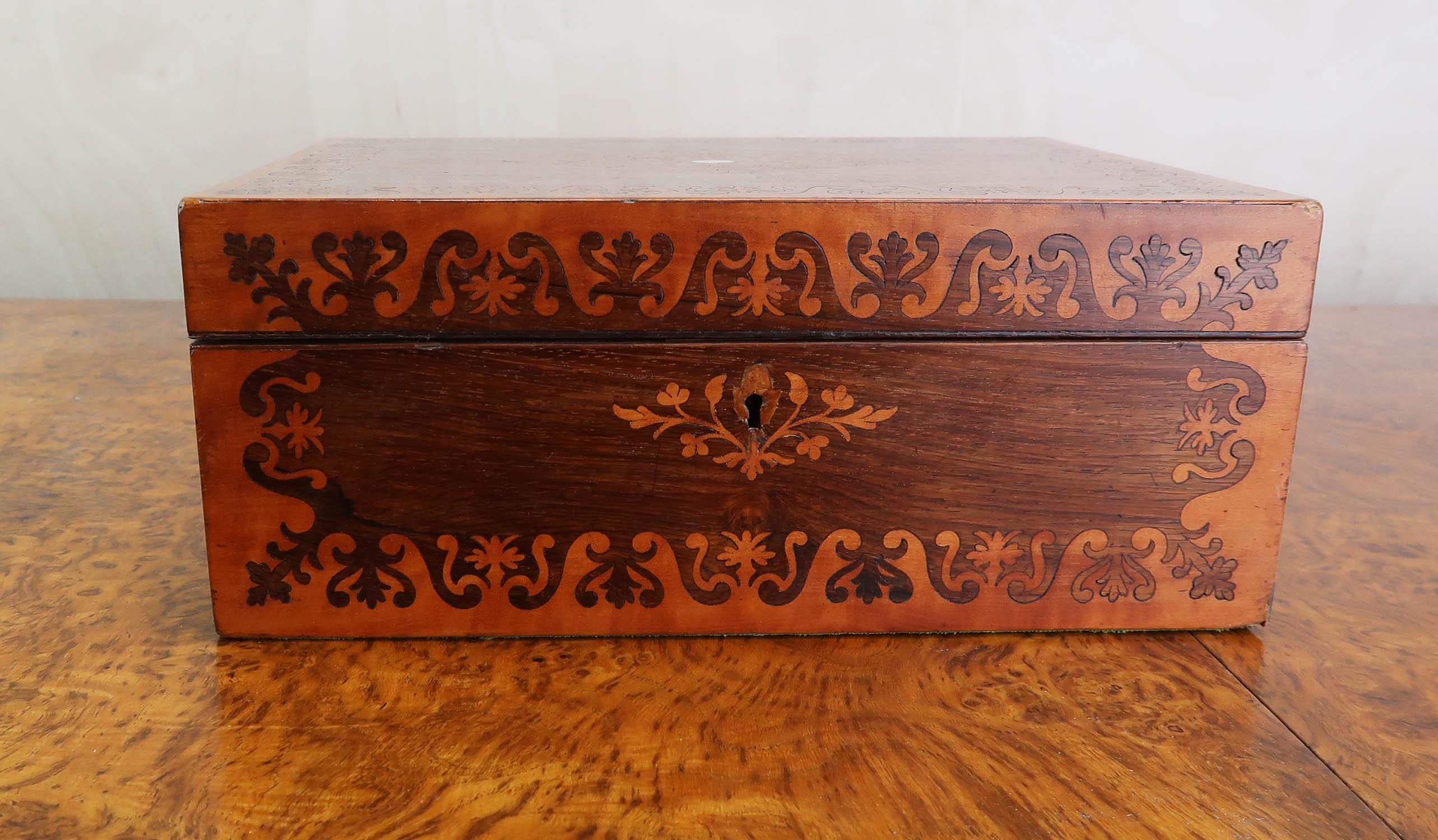 Antique Satinwood Inlaid Box. English C.1840 For Sale at 1stDibs
