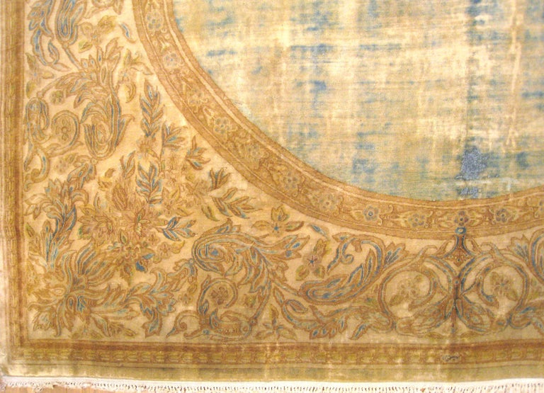 Antique Savonnerie Style Persian Kerman Oriental Rug, Distressed, w ...