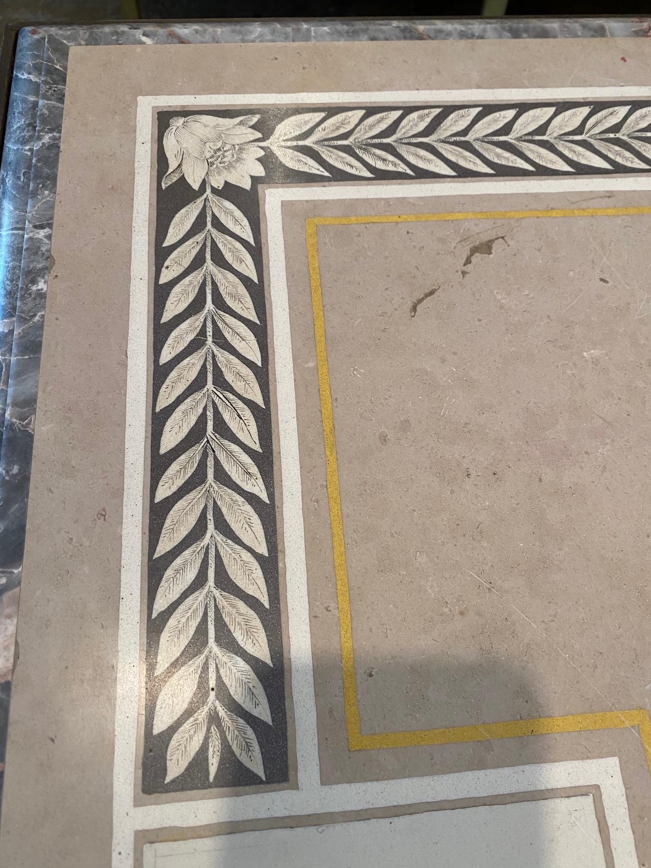 Antique Scagliola Marble-Top Table on a Contemporary Base For Sale at ...