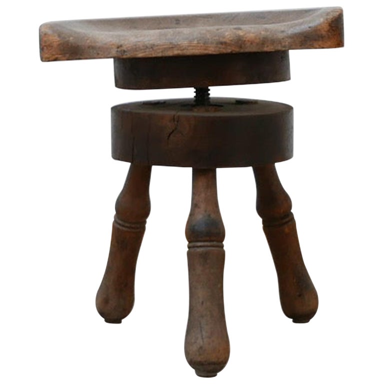 Antique Scandinavian Adjustable Stool at 1stDibs
