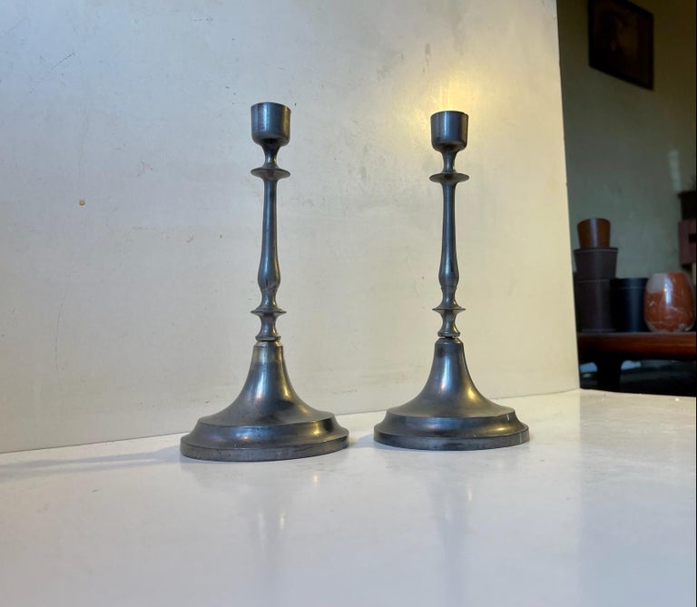 Antique Scandinavian Candlesticks in Pewter For Sale at 1stDibs ...