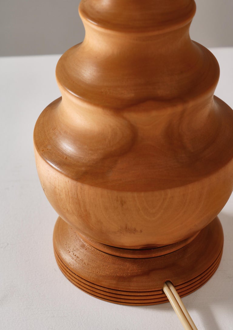 Antique Scandinavian Turned Wooden Table Lamp Handmade in Denmark ...