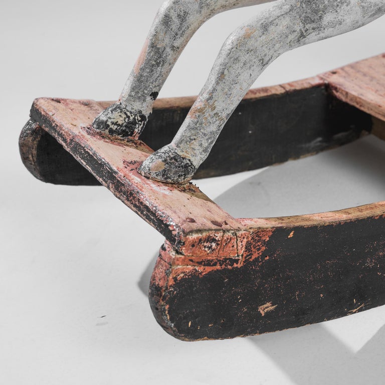 Antique Scandinavian Wooden Rocking Horse For Sale at 1stDibs
