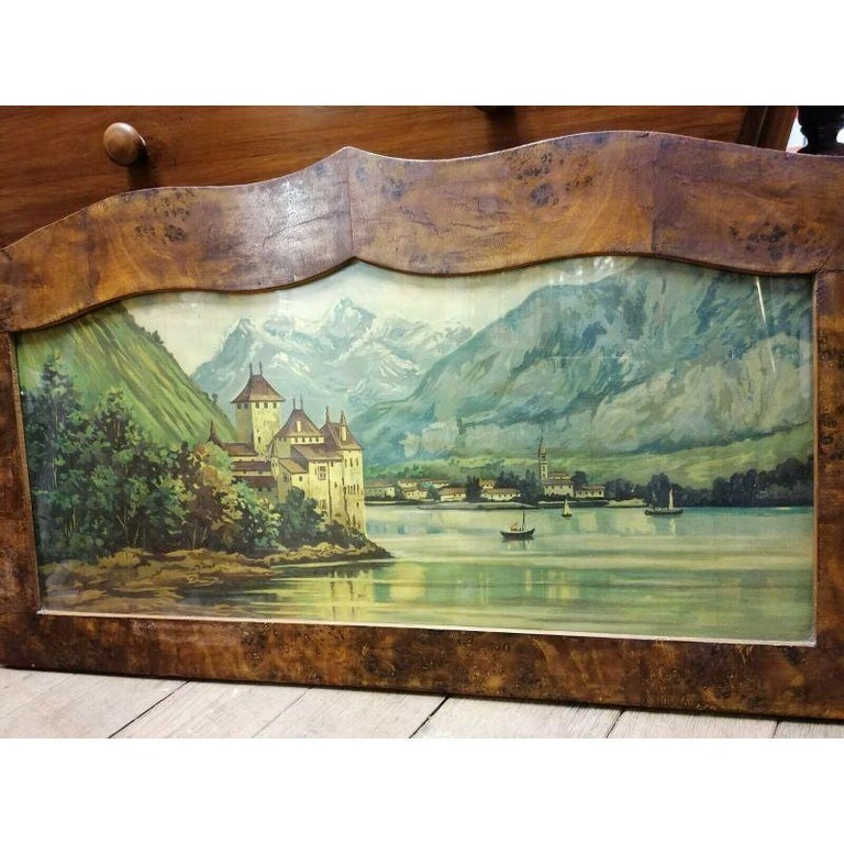 Antique Scenary Painting with Wooden Frame For Sale at 1stDibs