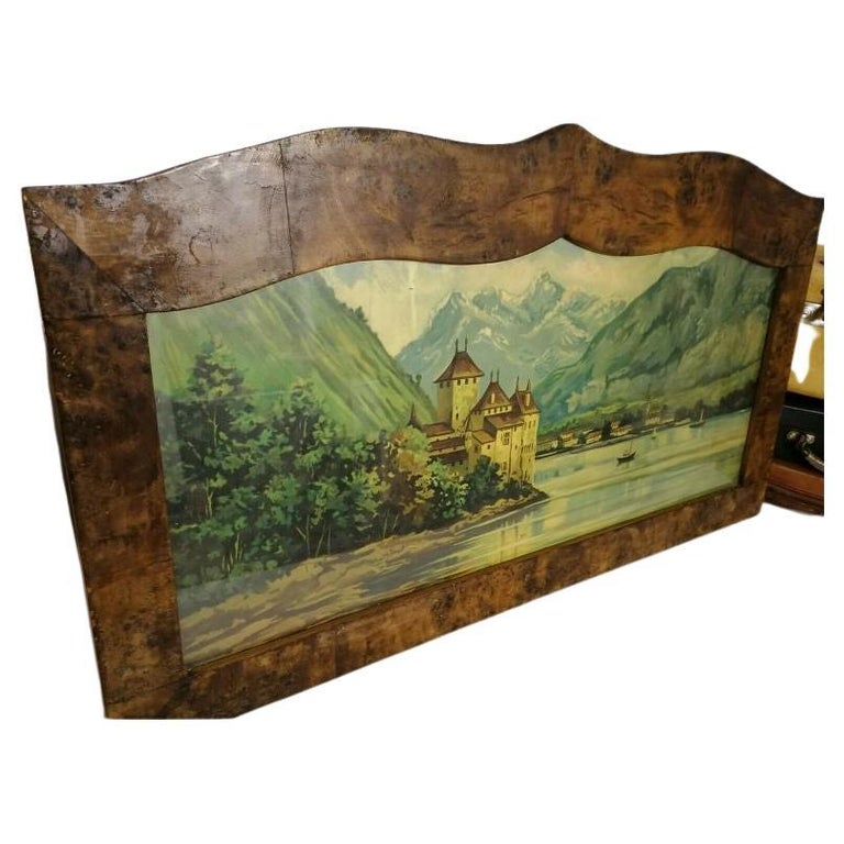 Antique Scenary Painting with Wooden Frame For Sale at 1stDibs