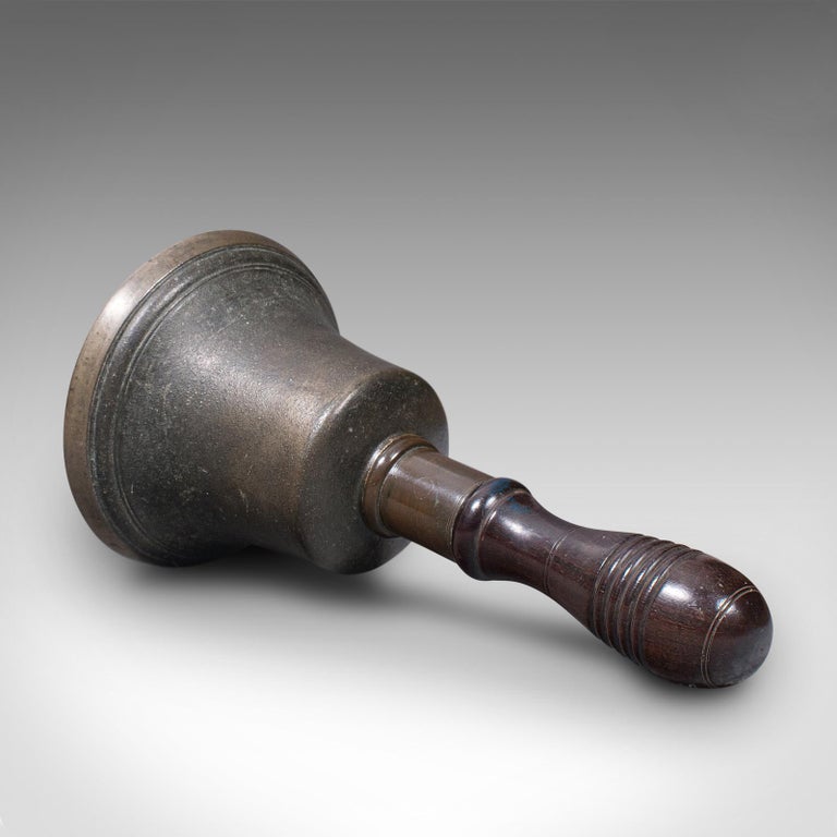 Antique Schoolmaster's Hand Bell, English, Brass, Lignum Vitae ...