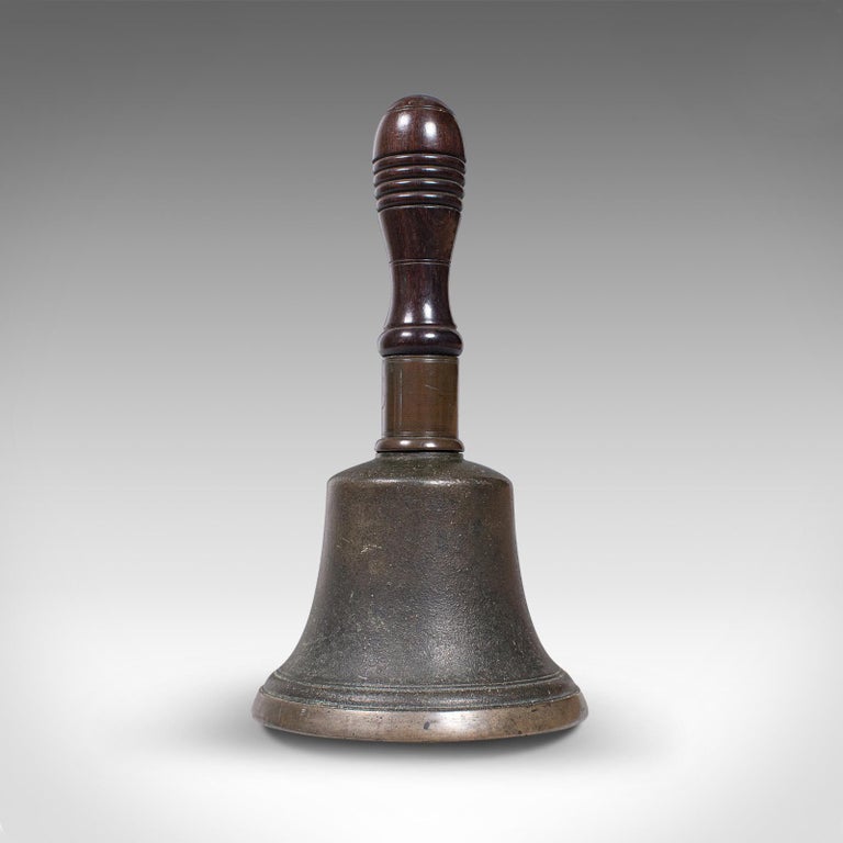 Antique Schoolmaster's Hand Bell, English, Brass, Lignum Vitae ...